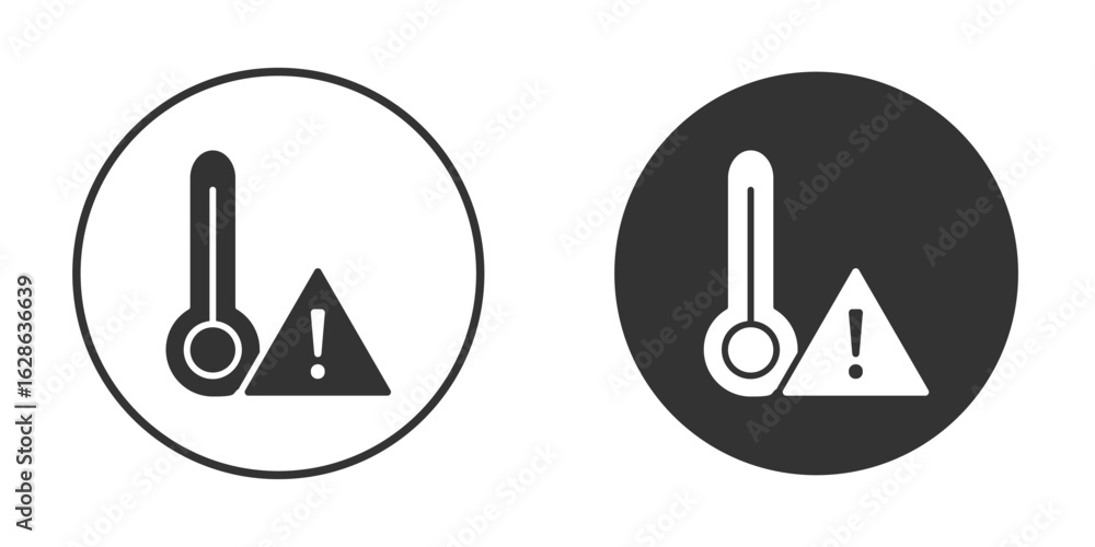 Temperature warning sign icons pack. vector glyph flat icons Stock ...