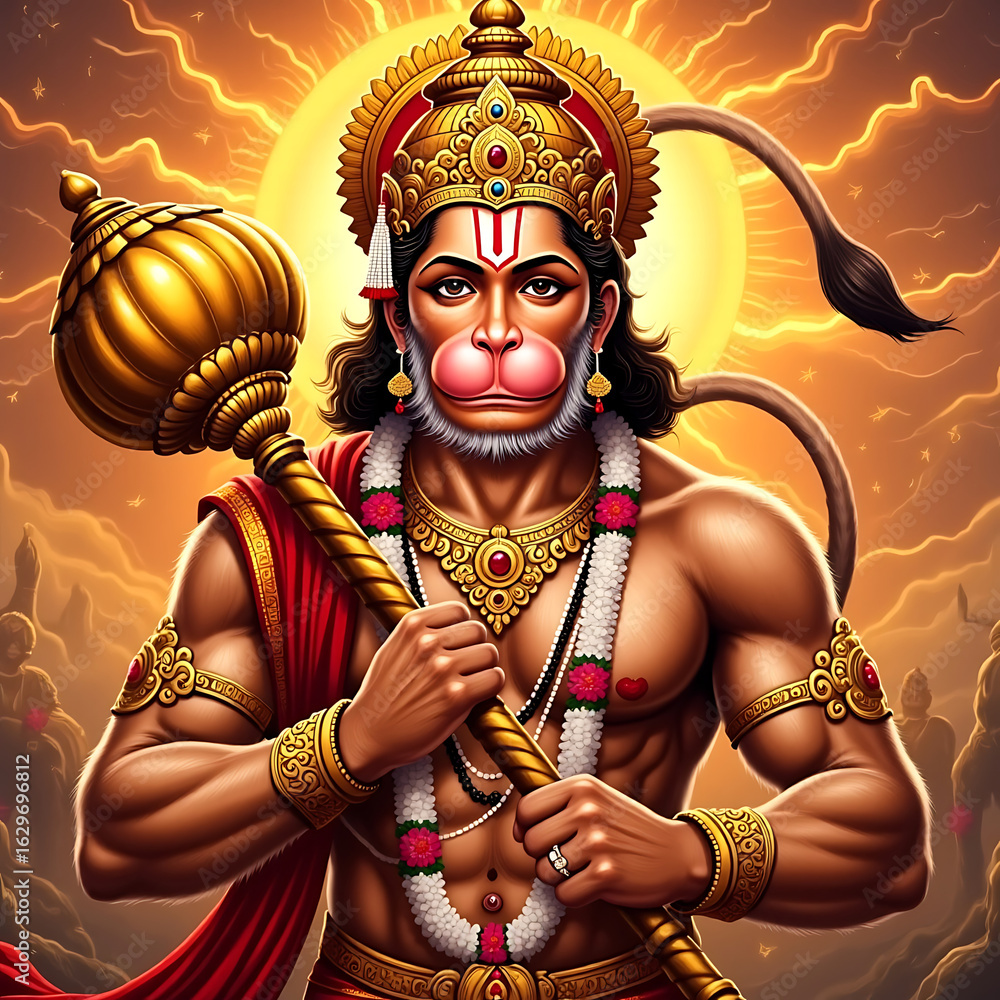 Lord Hanuman, a symbol of divine strength, devotion, and loyalty, is a ...