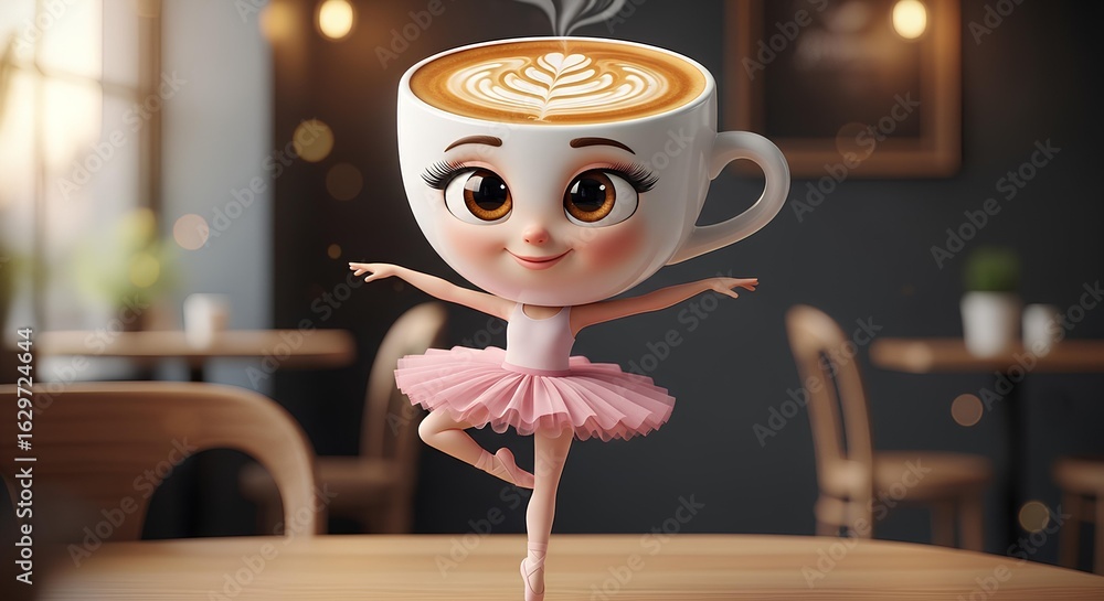 Italian brainrot character Ballerina Cappuccina – Cute Coffee Cup ...