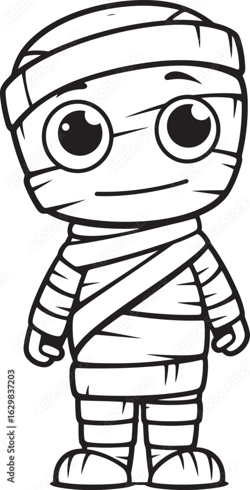 Vector Black Icon of Standing Mummy Wrapped in Cloth Strips Standing ...