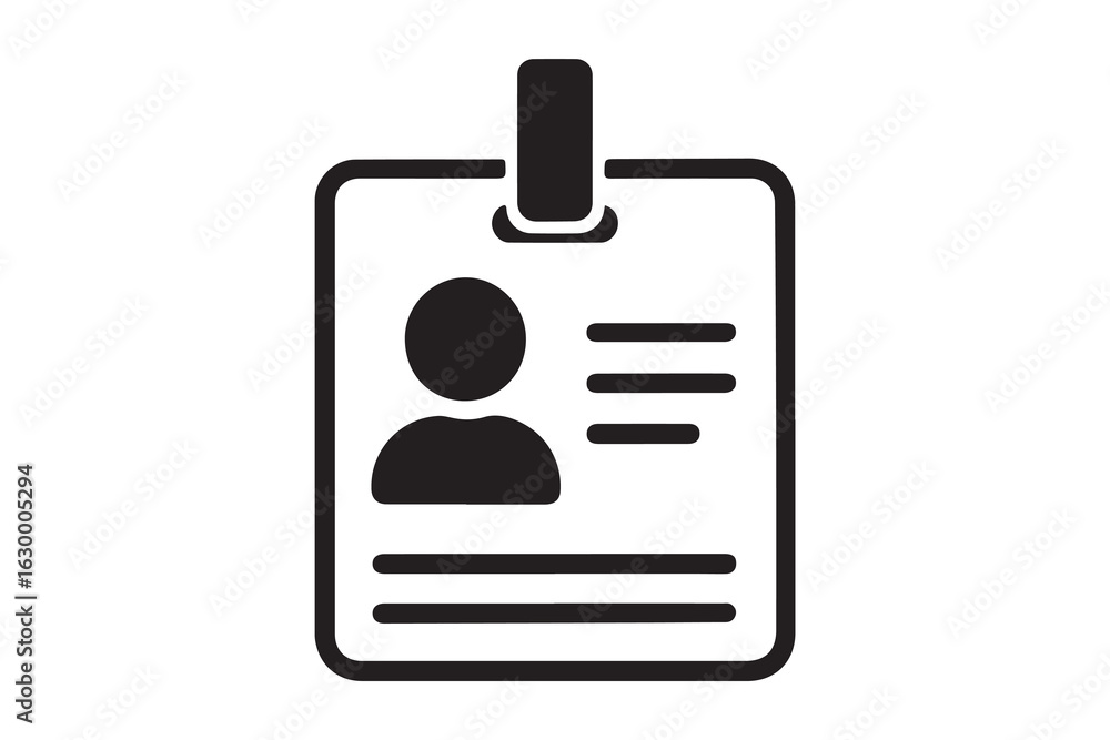 ID Card icon set. simple ID badges, featuring a person icon and ...