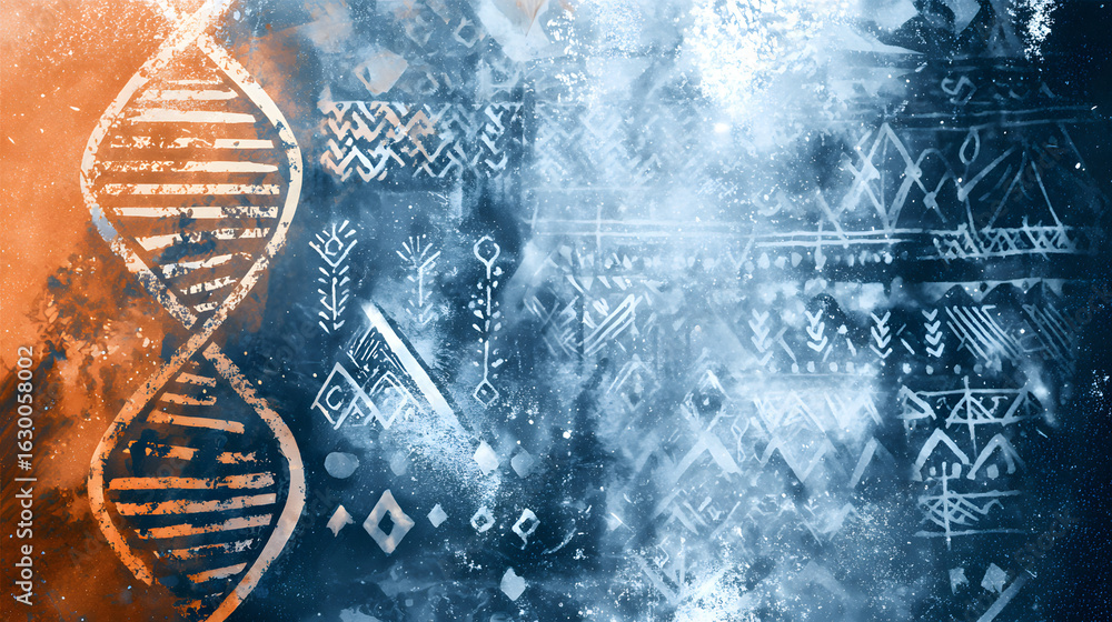 Stock-Illustration „An ancient DNA helix crafted from Siberian ice ...