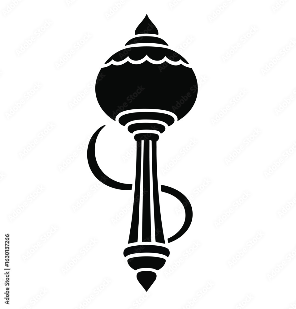 เวกเตอร์ Stock Lord Hanuman's Gada and Tail, a Traditional Hindu Symbol ...
