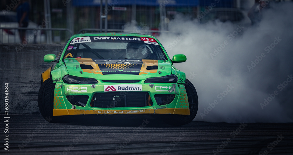 Stock-Foto „Latvia, Riga, 2025-07-26, Drift Master The image depicts a ...