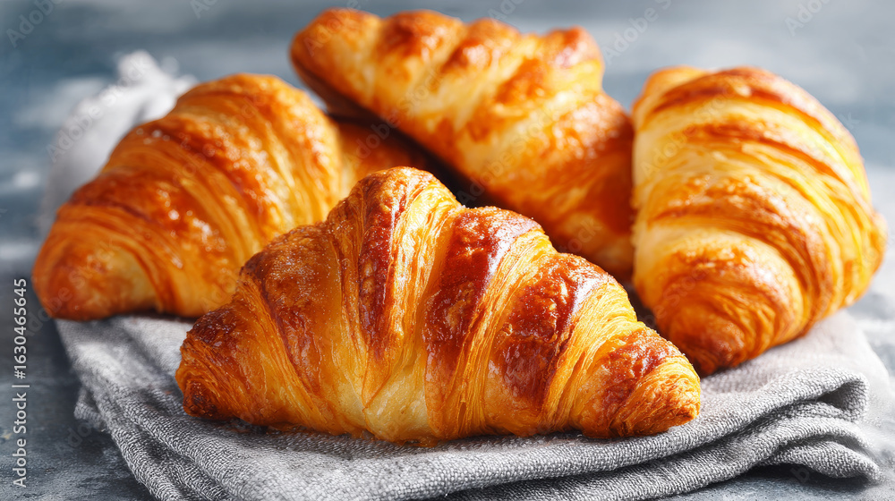 ภาพประกอบ Stock A croissant is a buttery, flaky, viennoiserie pastry of ...