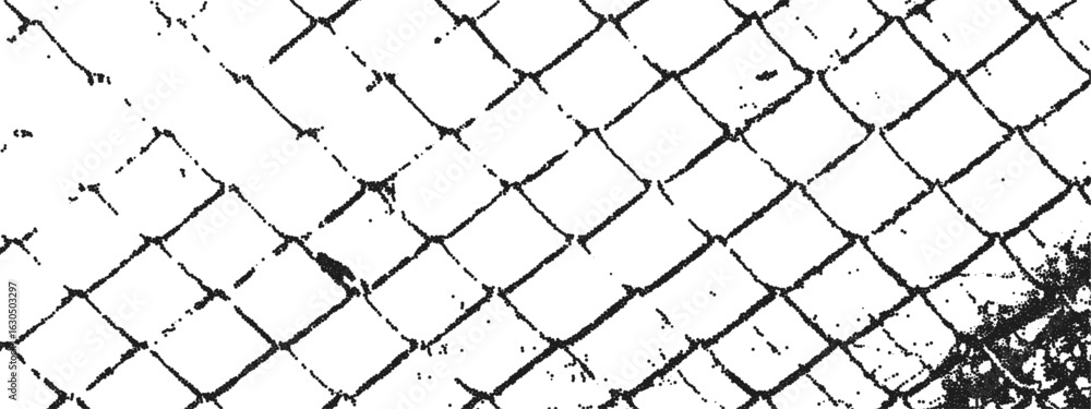 Rabitz chain link mesh abstract vector illustration with grunge grain ...
