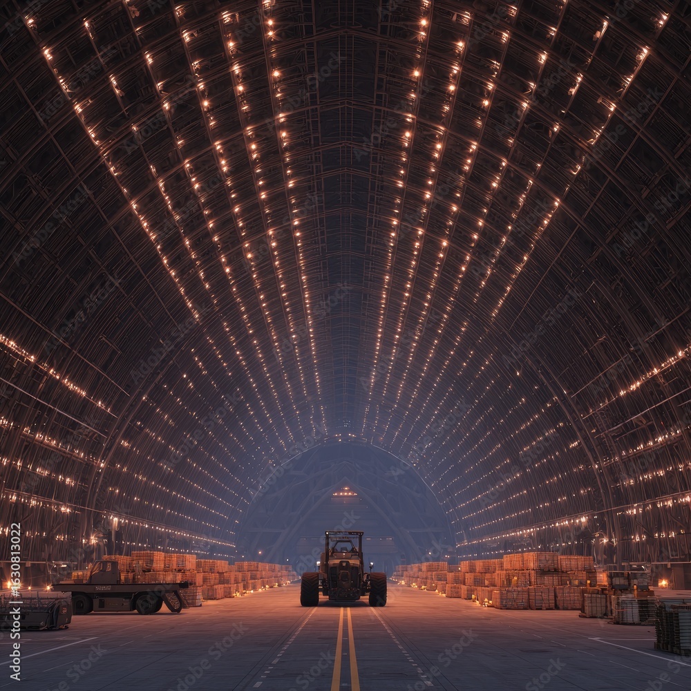 Vast hangar, cargo, and machinery Stock Photo | Adobe Stock