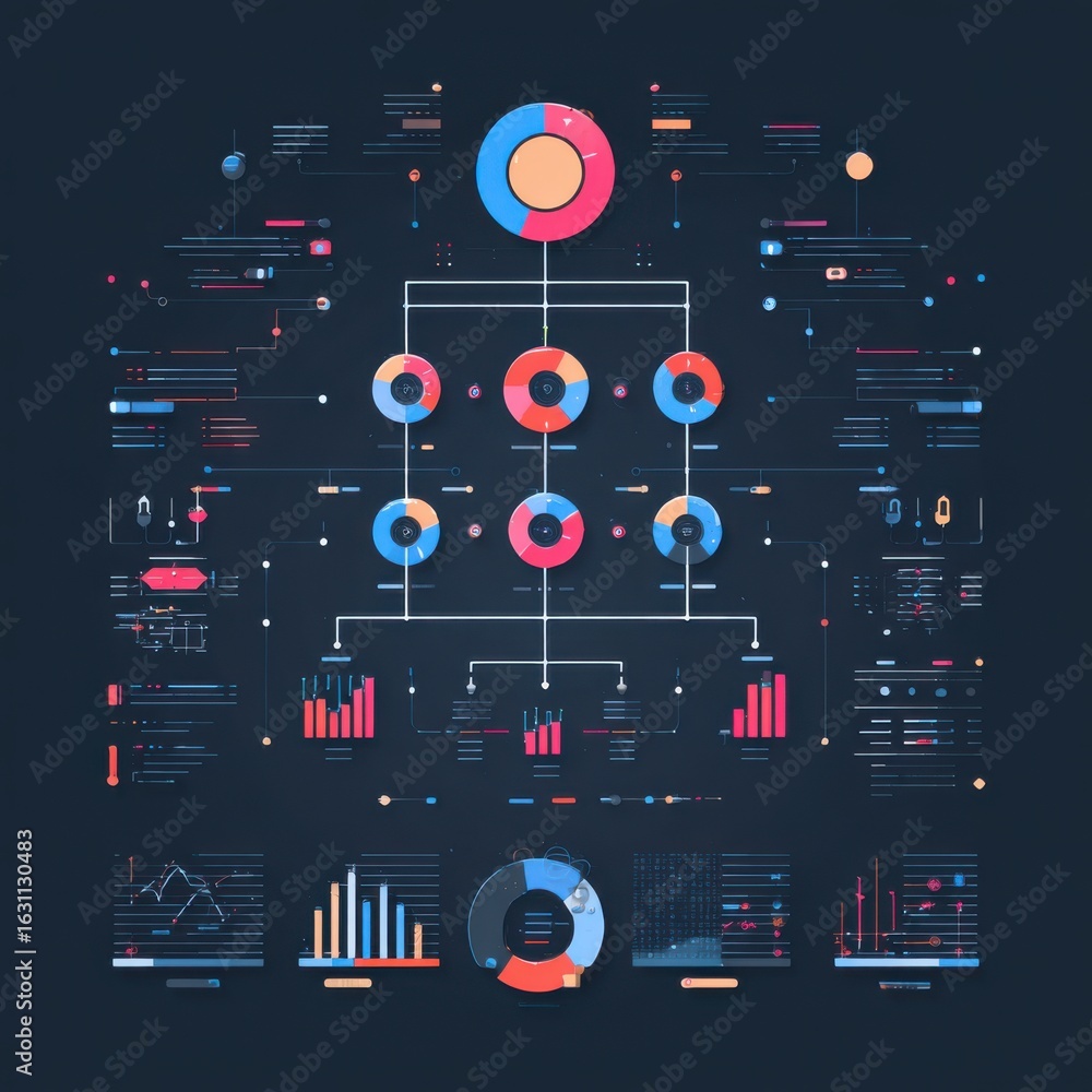Data visualization techniques business analytics infographic digital environment strategic ...