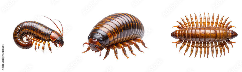 Set Close-Up Front View of Giant Isopod Head and Thorax, Emphasizing ...