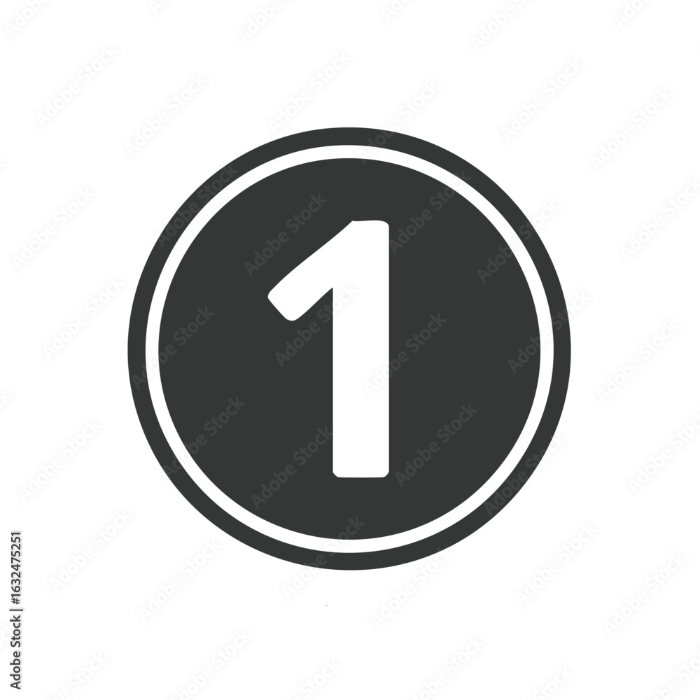 Number one inside a roundel emblem a symbol of unity and excellence ...