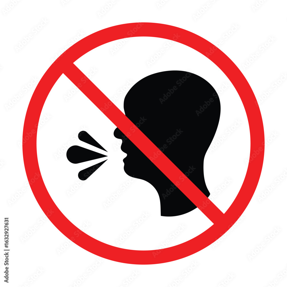 No Talking and Keep Quiet Icon Set – Vector Prohibition Symbols for ...