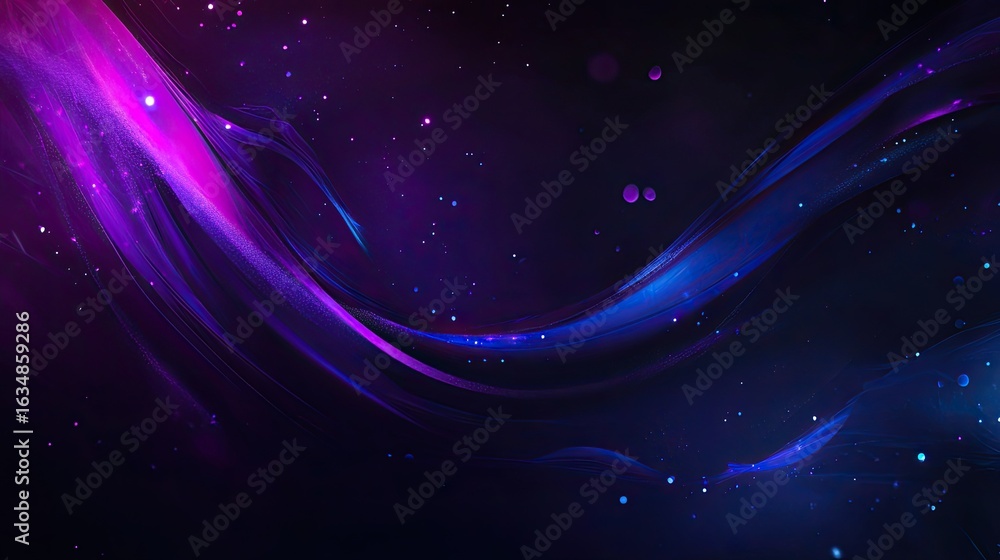 Ethereal Nebula Flow: Cosmic Dance of Purple and Blue Light Trails with ...
