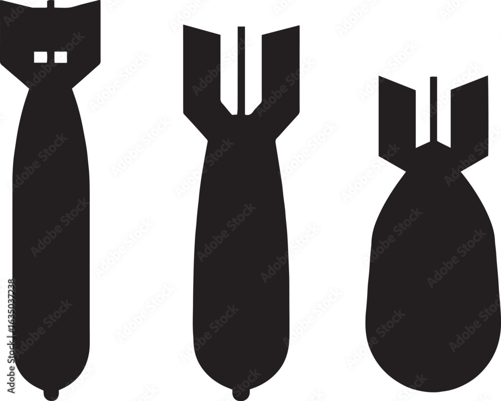 Air Bomb Icons Set – Nuclear & Atomic Bomb Vector Stock Vector | Adobe ...