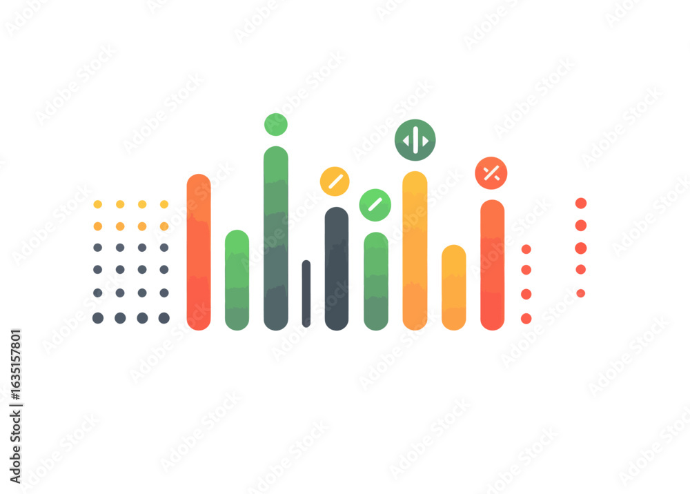 The volume adjustment symbol, depicted in a modern flat style, is set ...