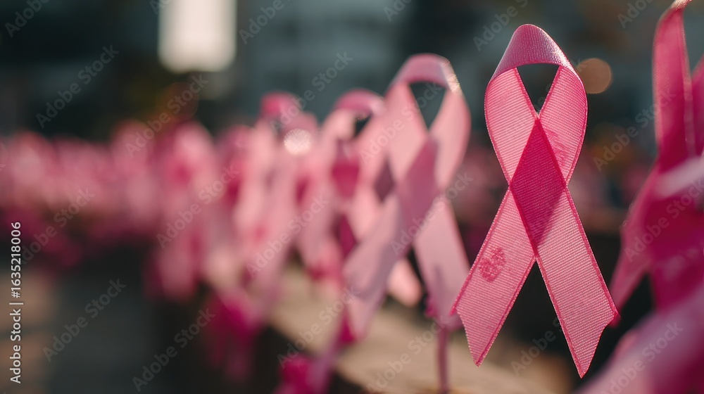 Pink Ribbons: A Symbol of Hope and Awareness Stock Illustration | Adobe ...