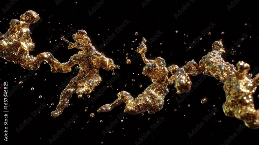 Molten gold forming impossible geometric shapes in zero gravity ...