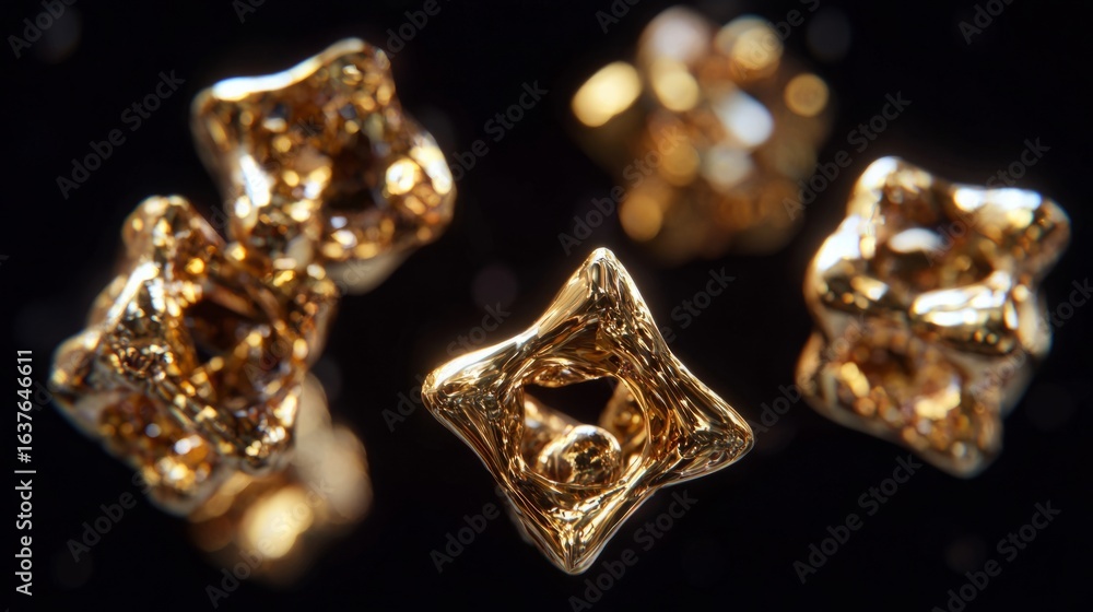 Molten gold forming impossible geometric shapes in zero gravity ...