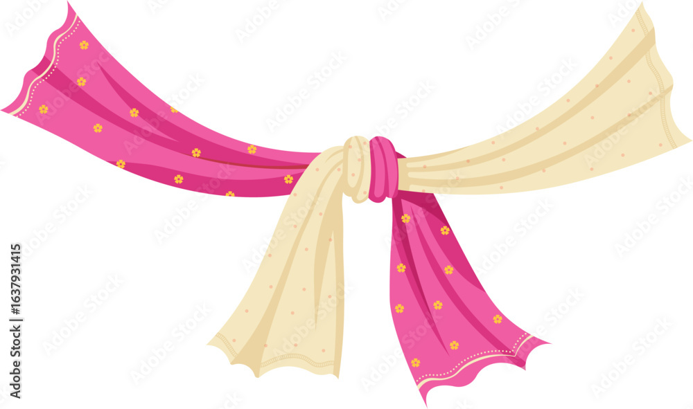 Pink and cream Indian wedding gathbandhan knot, traditional Hindu ...