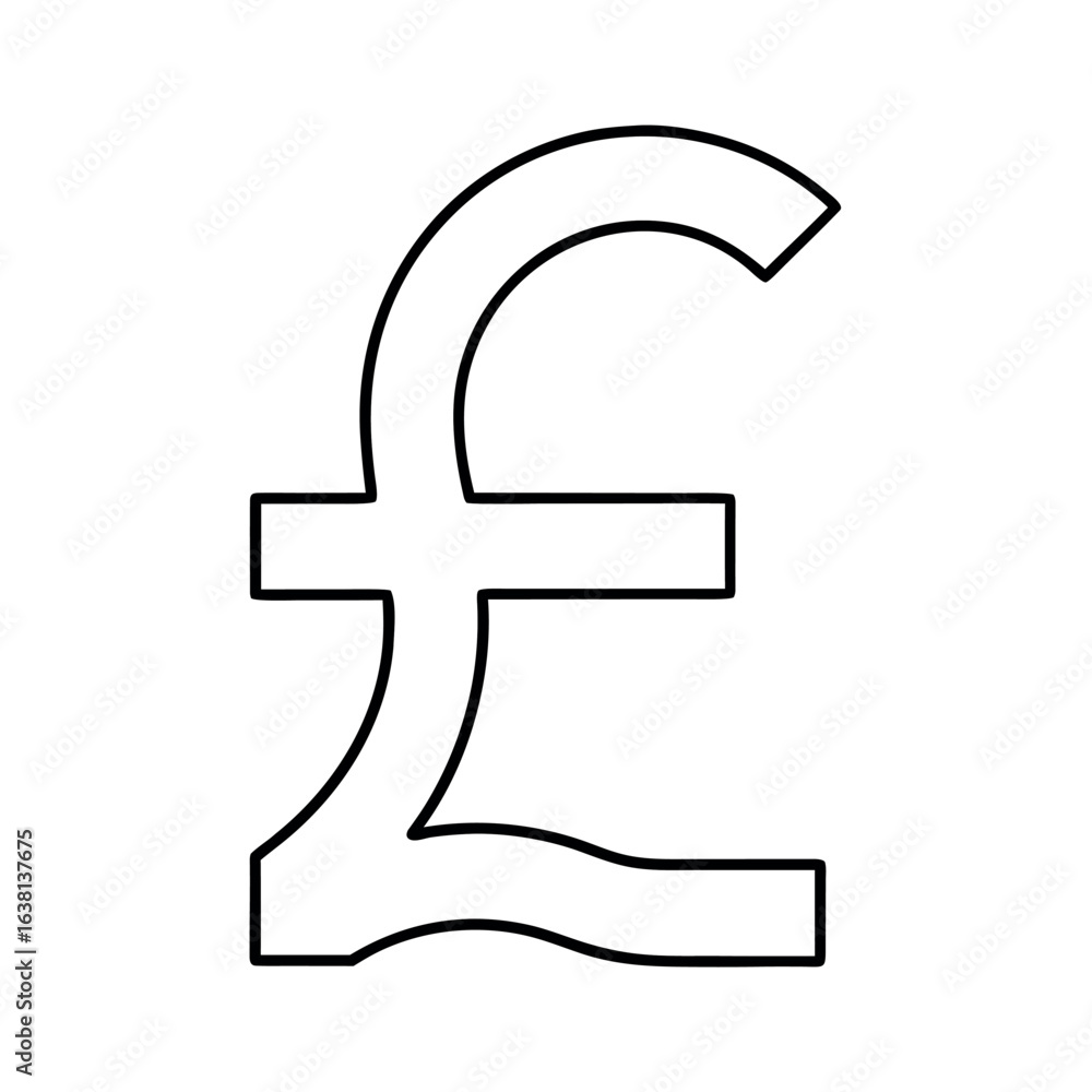 Minimalist outline of a pound sign a common symbol for currency and ...