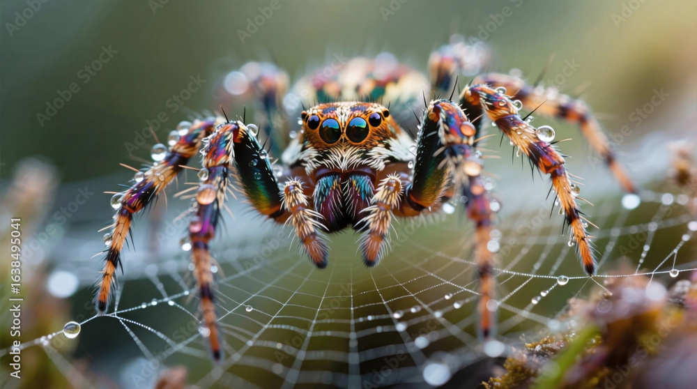 Extreme Macro Capture of a Spider with Vibrant Colors and Details Stock ...
