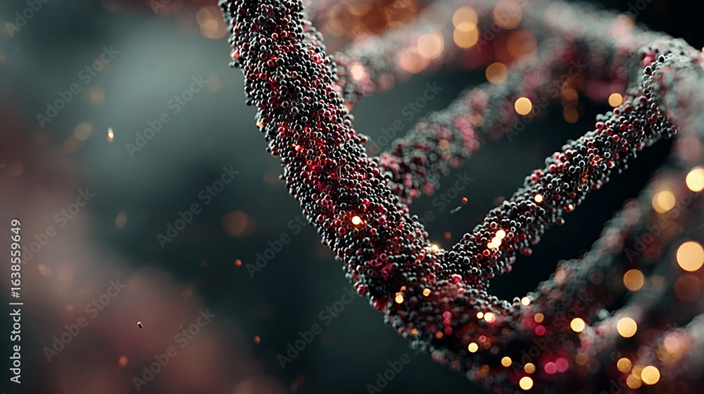 Futuristic holographic DNA double helix model being edited by an AI ...