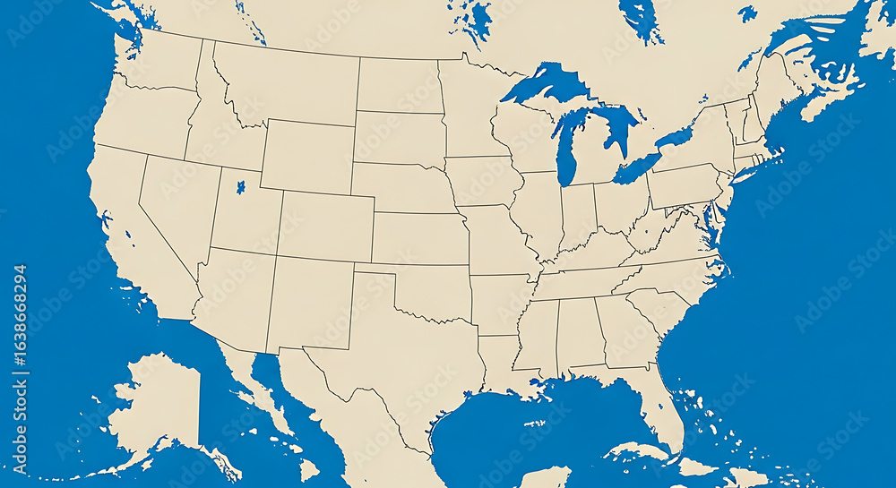 US map, USA map, United States map, USA map with state names, US states ...