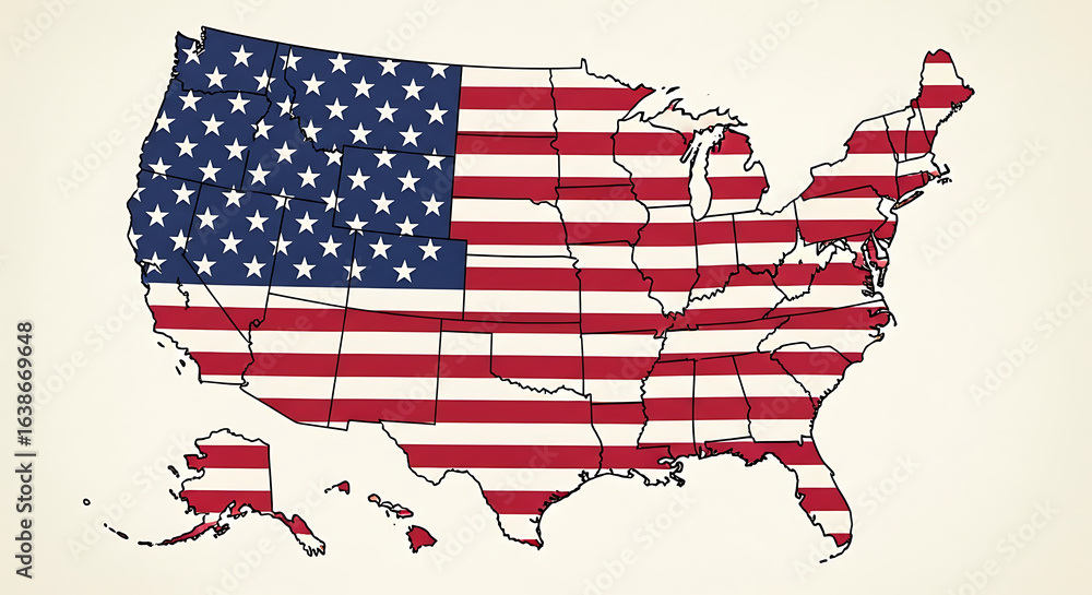 US map, USA map, United States map, USA map with state names, US states ...