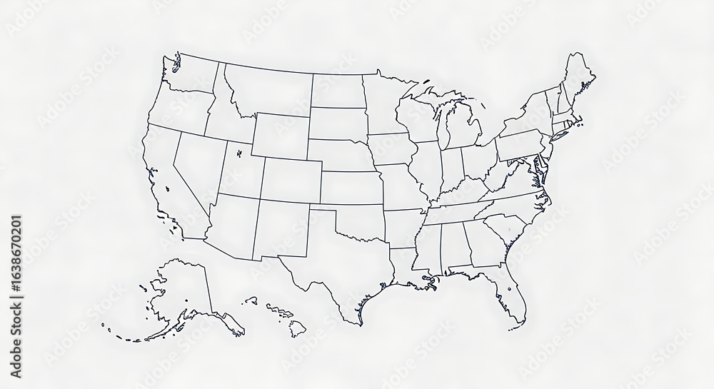 Стоковое фото «US map, USA map, United States map, USA map with state ...