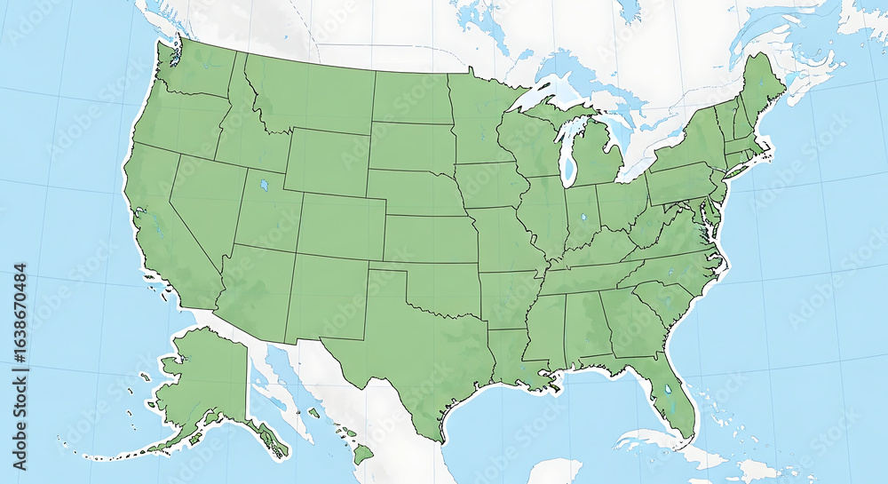 US map, USA map, United States map, USA map with state names, US states ...