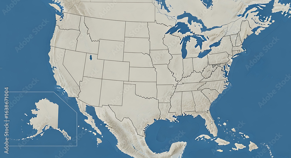 US map, USA map, United States map, USA map with state names, US states ...