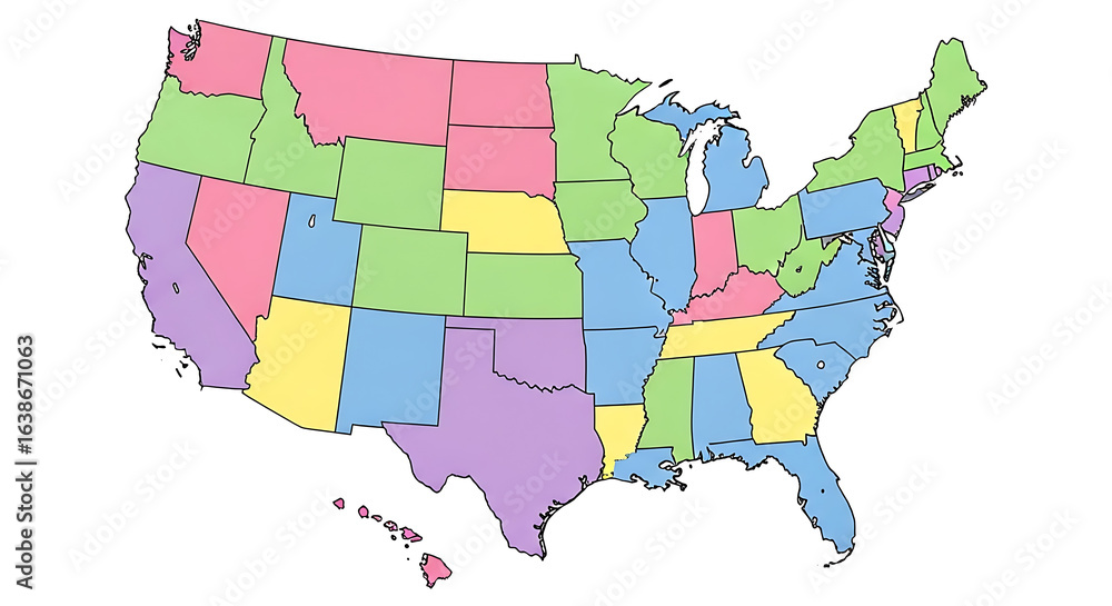 US map, USA map, United States map, USA map with state names, US states ...