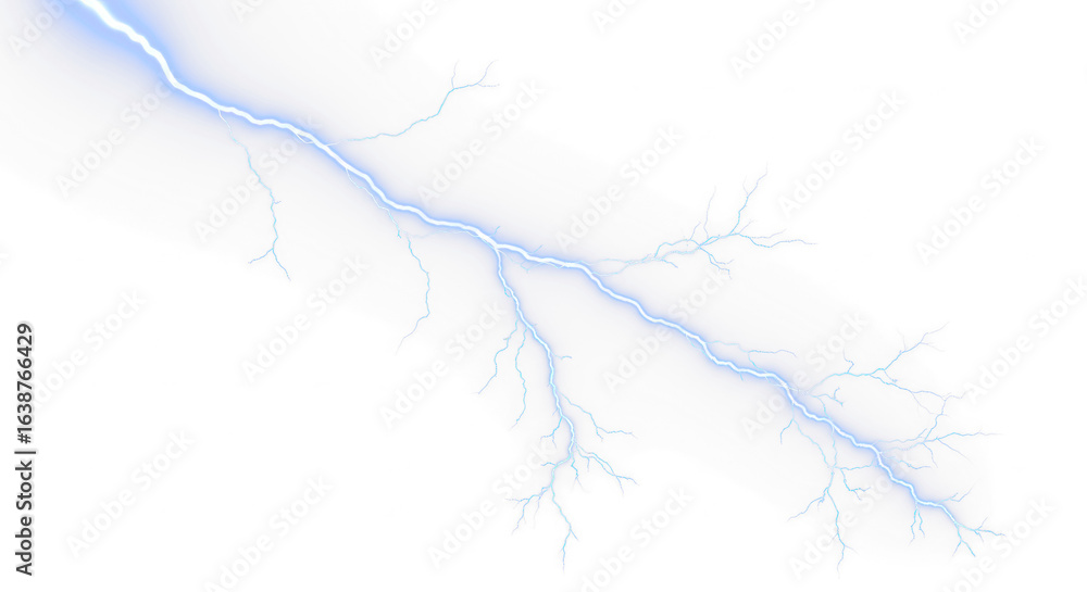 Blue Lightning Bolt Strike, Sky Thunder, Electric Lightning ...