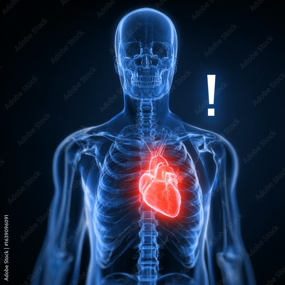 Stock-Illustration „Medical illustration in X-ray style of a standing ...