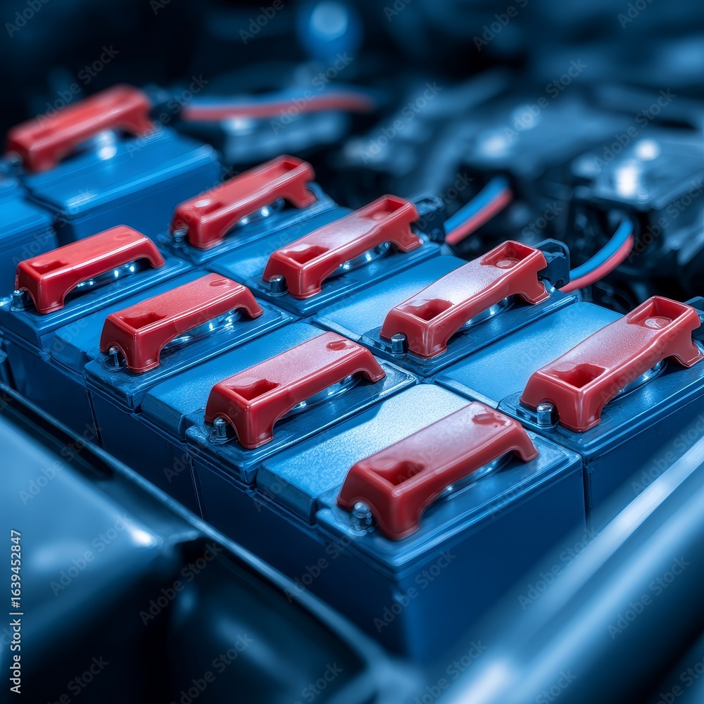 Lithium Battery Packs in Automotive Engineering Context Stock Photo ...