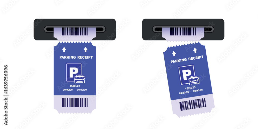 Parking receipt template. Parking ticket. Paper receipt from ticket ...