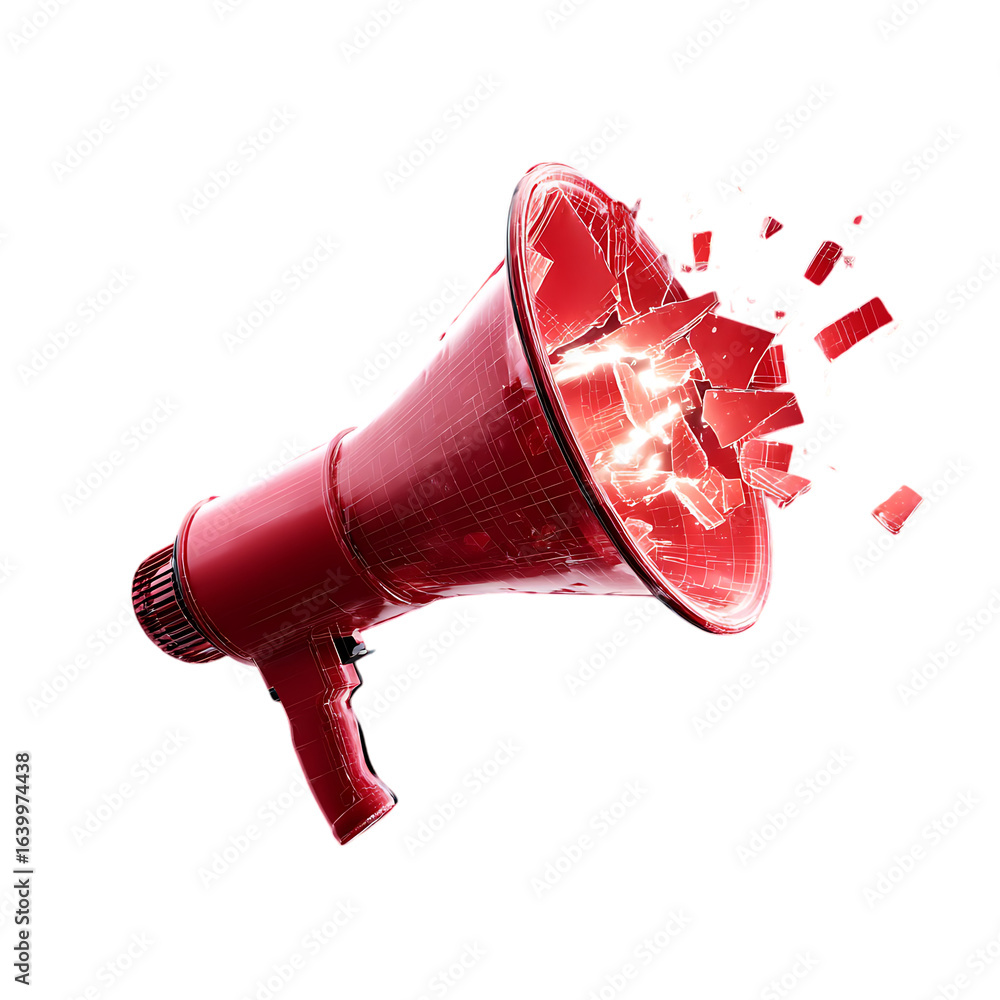 Red megaphone explodes in a graphic design. Stock Illustration | Adobe ...
