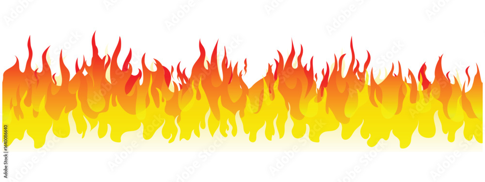 Cartoon campfire. Fire flames, bright fireball, heat wildfire and red ...
