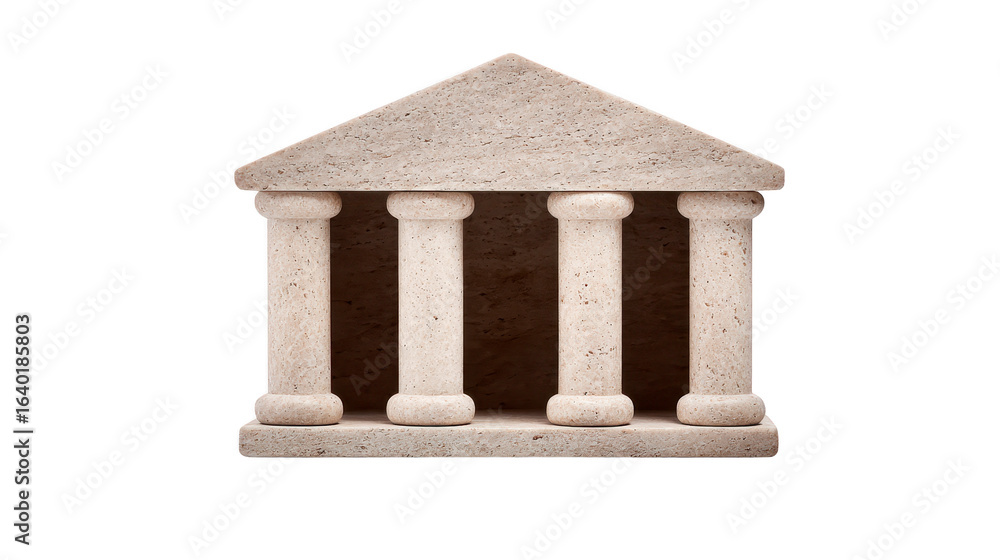 Stock-Foto „Classic stone building with four columns and triangular ...