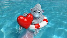 Swimming Pool Baby Gorilla Free Stock Photo - Public Domain Pictures