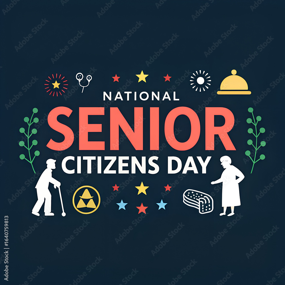 Illustration Stock National senior citizens day, National senior ...