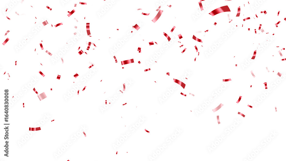 red mettalic confetti rain isolated on transparent background ,png ...