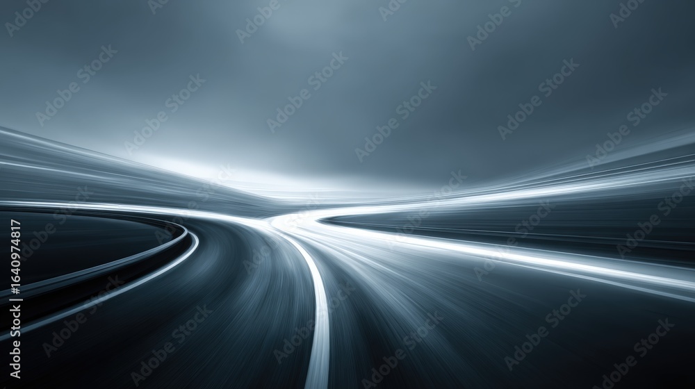 Abstract Asphalt Road and Sky Depicting Speed, Motion, Transportation ...
