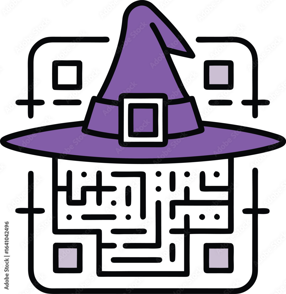 Stock-Vektorgrafik „Halloween QR Code Witch Hat QR Code Halloween ...