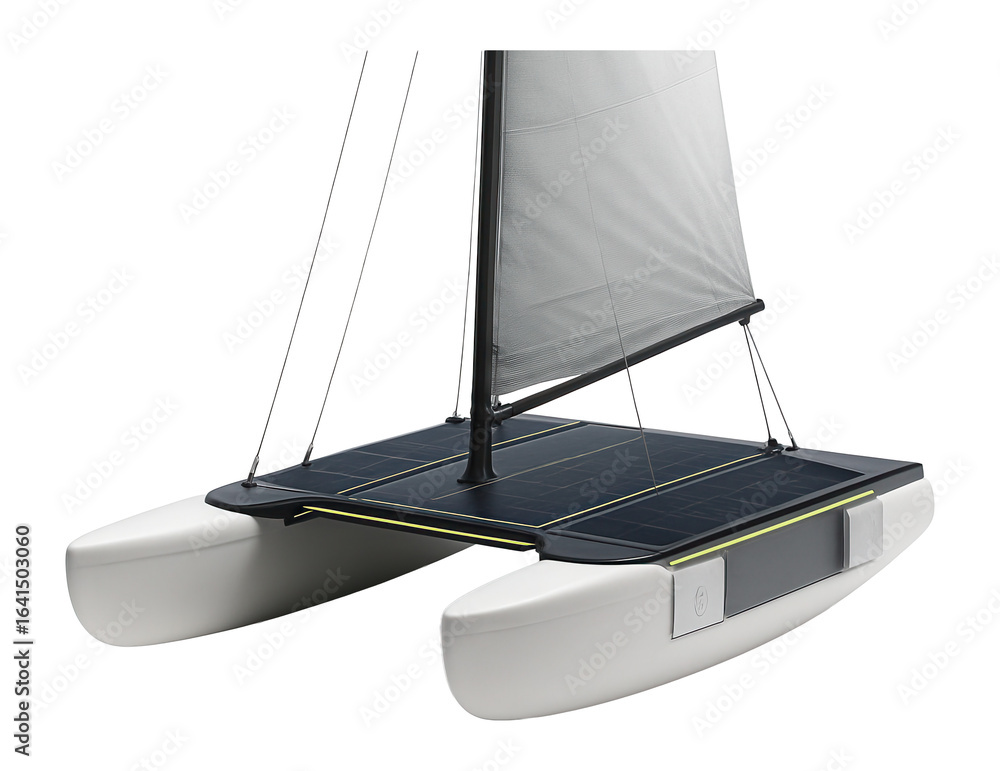 Catamaran with solar panels and onboard battery storage for eco ...