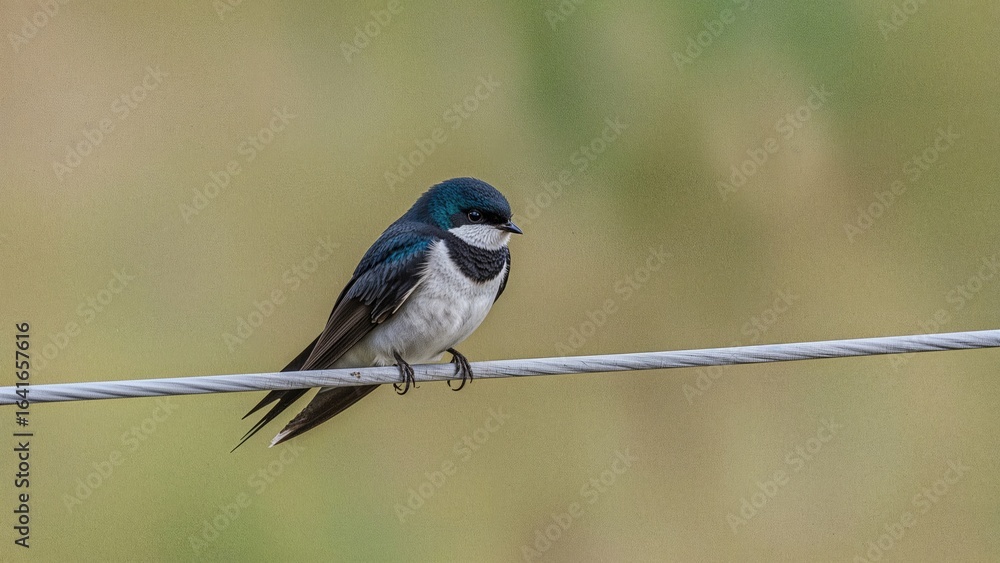 Hirundo rustica, commonly known as the Barn Swallow, hunts flying ...
