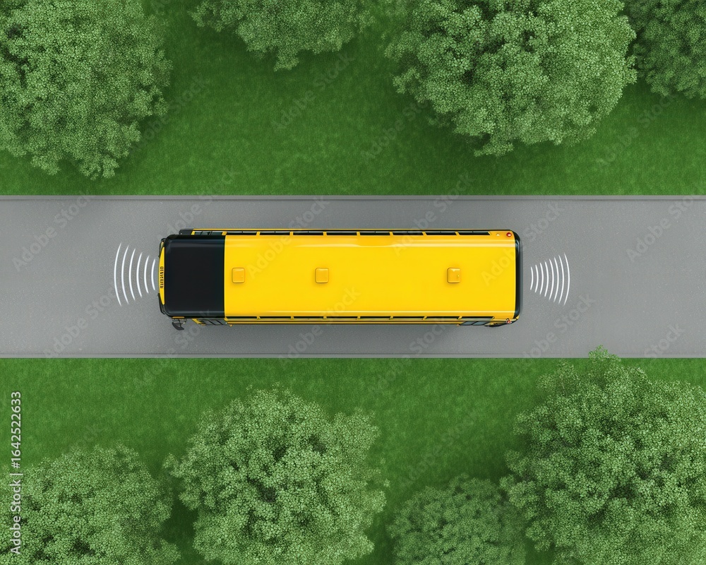 Top-down animation of school bus GPS location waves, School bus GPS ...