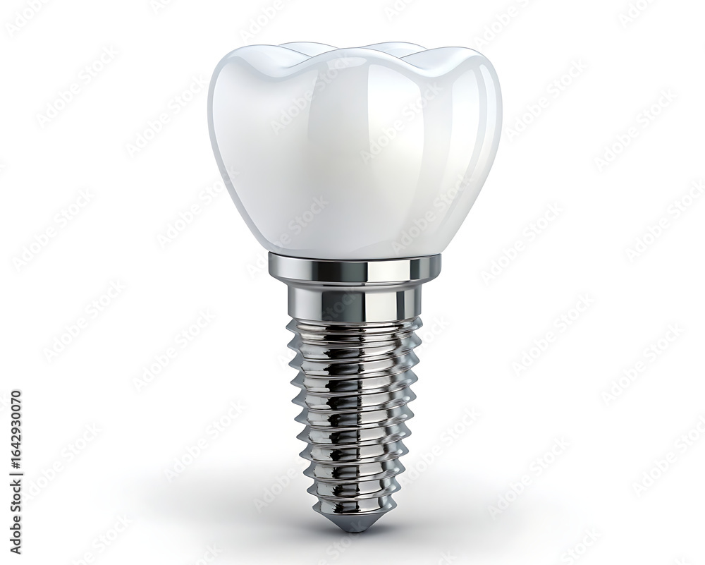 Dental Implant with Screw and Crown for Tooth Replacement and ...