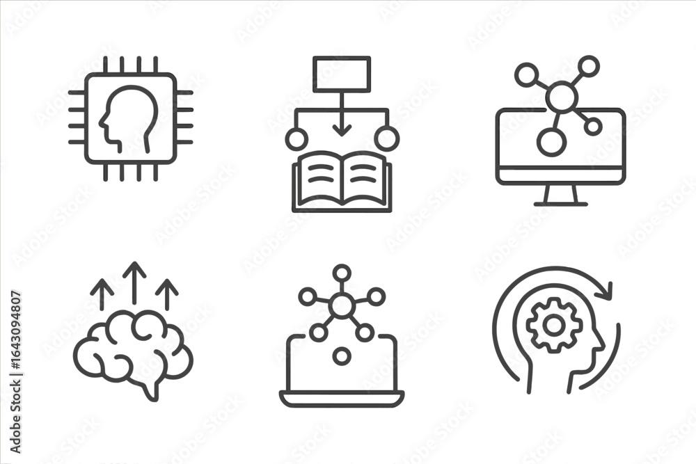 Visual representation of artificial intelligence concepts including ...