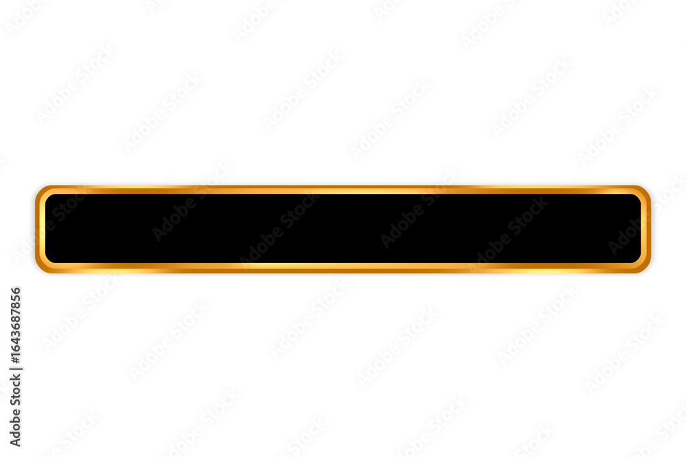 Elegant black rectangle banner with metallic gold frame - An original ...