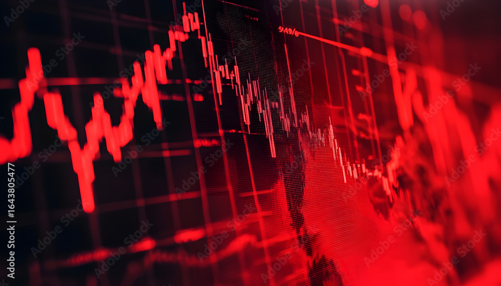 Stock Market Crash Alert: Red Chart Plunge Visualizing Financial Loss ...